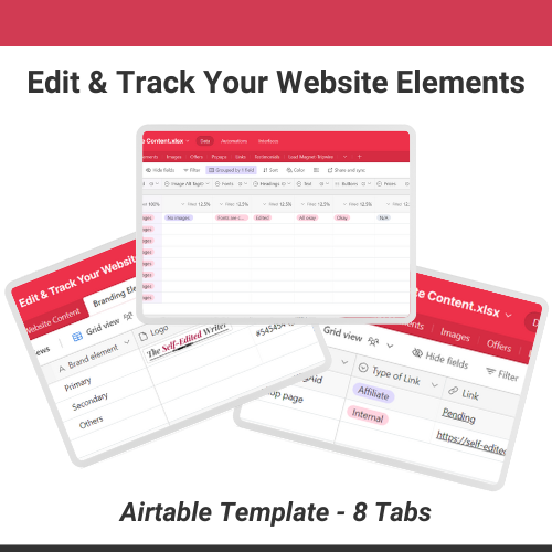 Website Edit & Track Center | Self-Edited Writer